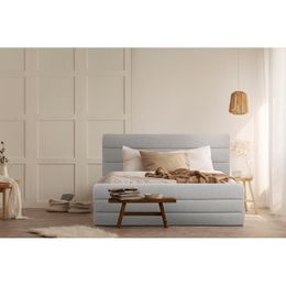 Home Affaire Polsterbett &raquo;Merrit&laquo; Quernaht im Kopf- und Fu&szlig;teil, in 5 Breiten, auch in 220 cm L&auml;nge beige Struktur (70% recyceltes Polyester, 30% 
