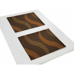 WIRTH Platzset &raquo;LUPARA&laquo; orange Obermaterial: 75% Polyester, 25% Baumwolle B/L: 40cm x 35cm, 2 Stk., Baumwolle Polyester, eckig