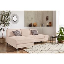 Sit & More sit&more Ecksofa &raquo;Clio L-Form&laquo; optional Schlaffunktion oder Vorziehsitz und Bettkasten, Federkern beige B/H/T: 246cm x 89cm x 165cm, Luxus-Microfaser 