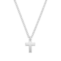 Tom Tailor Herren Tom Tailor Kette mit Anh&auml;nger &raquo;Schmuck Geschenk Edelstahl Kreuz&laquo; silber Edelstahl, L: 55 B: 4,2mm