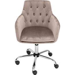 OTTO home B&uuml;rostuhl &raquo;Perry1&laquo; () eleganter Samtstuhl, gepolstert grau B/H/T: 58cm x 79cm x 55,5cm, Samtstoff