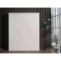 Vipack Kleiderschrank Made in Europe, Kleiderschrank mit 3 T&uuml;ren, bietet viel Stauraum, Ausf. Wei&szlig; lackiert wei&szlig; Wei&szlig;, B/H/T: 166cm x 205cm x 57cm, T&uuml;ren: 3 