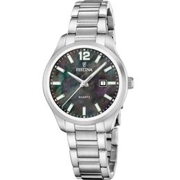 Festina Damen Quarzuhr &raquo;Classic Steel&laquo; Armbanduhr, Damenuhr, Edelstahlarmband, analog, Tag silber Einheitsgr&ouml;&szlig;e