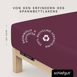 Schlafgut Spannbettlaken &raquo;Cool Contact&laquo; 100% gek&auml;mmte Mikrofaser lila Microfaser, Obermaterial: 100% Polyester B/L: 200cm, 1 Stk., Microfaser, 120-130x200 25cm