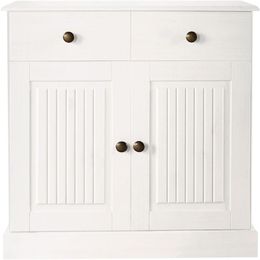OTTO home Sideboard &raquo;Liotta&laquo; Kommode mit verstellbaren Einlegeboden, massives Kiefernholz wei&szlig; FSC -zertifiziertes Massivholz B/H/T: 80cm x 80cm x 