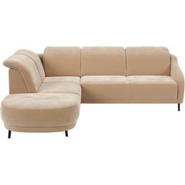 Sit & More sit&more Ecksofa &raquo;Blues L-Form&laquo; wahlweise mit Klapptisch und USB braun 100% Polyester B/H/T: 258cm x 93cm x 249cm, Luxus-Microfaser ALTARA NUBUCK , 