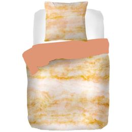 Kayori Bettw&auml;sche &raquo;Echi&laquo; 2 Stk. 100% reiner Bio-Baumwoll-Satin gelb Mako-Satin, Obermaterial: 100% Baumwolle B/L: 135cm x 200cm, 1 Stk., 1 Stk., Mako-