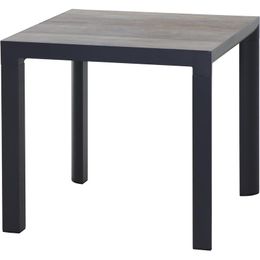 siena GARDEN Gartentisch &raquo;SILVA Tisch 80 x 80cm matt anthrazit/wash-grey&laquo; Aluminiumgestell matt anthrazit, Tischplatte aus Keramik, washed grey schwarz B/H/T: 80cm