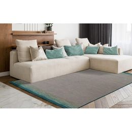 Padiro Teppich &raquo;Twice 325&laquo; rechteckig 13 mm H&ouml;he Handgearbeitet, Naturteppich, beidseitig verwendbar grau Wolle B : 200cm 1 Stk., 13mm, L: 300cm