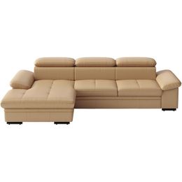 Sit & More sit&more Ecksofa &raquo;Viola, Leder, L-Form, B: 260 cm, mit Armteil- und Kopfteilvertsellung&laquo; optional mit Schlaffunktion beige B/H/T: 260cm x 73cm x 174cm