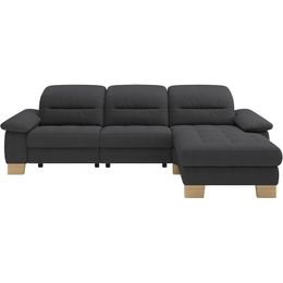 Home Affaire Ecksofa &raquo;Basel, mit vollmotorischem Relaxkomfort, Breite 283cm&laquo; grau 100% Polyester B/H/T: 280cm x 84cm x 184cm, Easy care, Recamiere 