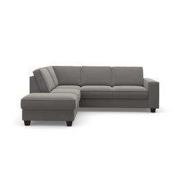 OTTO home Ecksofa &raquo;County L-Form&laquo; wahlweise Ottomane links oder rechts, mit Federkern-Polsterung grau Luxus-Microfaser (100% Polyester);Struktur fein 