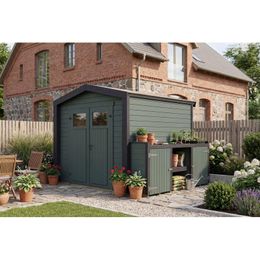 Weka Gartenhaus &raquo;Killarney&laquo; Doppelt&uuml;r, 1/4 verglast, mit Pflanztisch Massivholz ohne Fu&szlig;boden, ohne Dacheindeckung