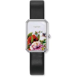 Engelsrufer Damen Quarzuhr &raquo;Flower&laquo; Armbanduhr, Damenuhr, Lederarmband, analog bunt Einheitsgr&ouml;&szlig;e