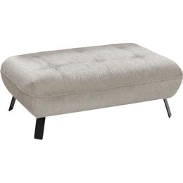 exxpo - sofa fashion Hocker bequem und modern beige B/H/T: 110cm x 44cm x 78cm, Chenille-Struktur