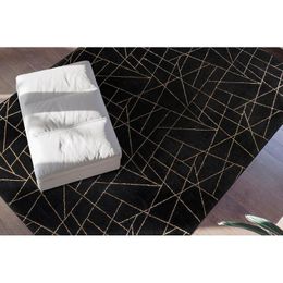 me gusta Teppich &raquo;Bijou 125&laquo; rechteckig 20 mm H&ouml;he Glanz Effekt, weicher Flor, Wohnzimmer, Schlafzimmer gold Polyester B : 200cm 1 Stk., 20mm, L: 