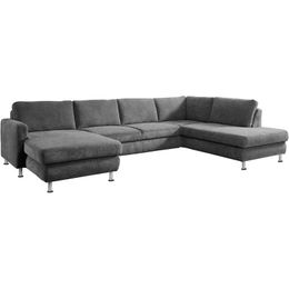 Die PlanBar Wohnlandschaft &raquo;MP-IN19027 U-Form&laquo; wahlweise mit Schlaffunktion, frei im Raum stellbar grau 100% Polyester B/H/T: 346cm x 82cm x 220cm, 