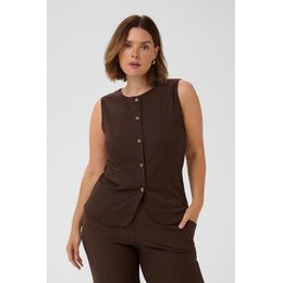 Kaffe CURVE Vest 'KCkristin' female size 5XL/6XL Dark brown