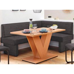 Home Affaire Eckbank &raquo;Nils&laquo; Sitz und R&uuml;cken gepolstert, verschiedene Qualit&auml;ten schwarz Holzwerkstoff, Massivholz, Polyester B/H/T: 182cm x 89cm x 