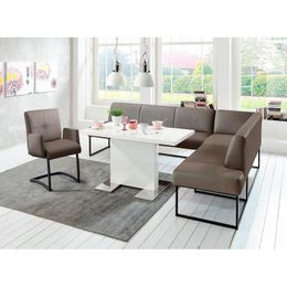 exxpo - sofa fashion Eckbank &raquo;Affogato, hoher Sitzkomfort, bequem&laquo; Frei im Raum stellbar grau Struktur: Webvelour 100% Polyester B/H/T: 197cm x 82cm x
