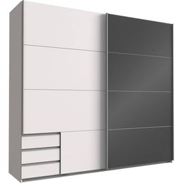 wimex Schwebet&uuml;renschrank &raquo;Valencia&laquo; mit Glaselementen und Schubk&auml;sten wei&szlig; Holzwerkstoff, Sicherheitsglas B/H/T: 225cm x 210cm x 65cm, Schubladen: 3 Stk. 