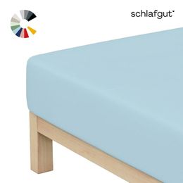 Schlafgut Spannbettlaken &raquo;Basic Cotton Bettlaken, 160 g/m&sup2;, 100% Baumwolle, Spannbetttuch&laquo; Spannbettlaken bis 20 cm Matratzenh&ouml;he, b&uuml;gelfrei und pflegeleicht 