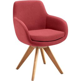 Musterring Esszimmerstuhl &raquo;Tavia&laquo; (Set) 2 Stk.Stativgestell Eiche Bianco, Drehfunktion optional, diverse Farben rot B/H/T: 62cm x 86cm x 66cm, 2 Stk., 