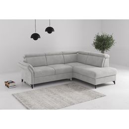 Sit & More sit&more Ecksofa &raquo;Glendale, L-Form&laquo; inkl. Kopfteilverstellung, wahlweise mit Vorziehsitz und Bettkasten grau 90% Polyester, 10% Polyamid B/H/T: 247cm 