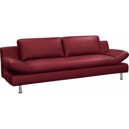 Places of Style 3-Sitzer &raquo;Redding&laquo; in Naturleder rot NaturLEDER - &raquo;Madras&laquo; (echtes Rindsleder) B/H/T: 221cm x 80cm x 90cm, NaturLEDER Madras