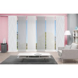 Vision S Schiebegardine &raquo;6ER SET WAVE&laquo; Paneelwagen 6 Stk. tlg. HxB: 260x60, Schiebevorhang 6er Set Digitaldruck grau Polyester 260cm, Paneelwagen, 60cm