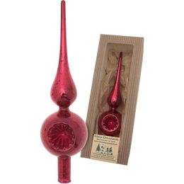 Christbaumspitze &raquo;Antike Mercury Glas Reflexspitze&laquo; Christbaumspitze aus Glas, mundgeblasen, handgefertigt rot Glas Einheitsgr&ouml;&szlig;e