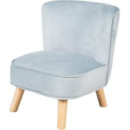 Roba Kindersessel &raquo;Lil Sofa&laquo; mit Holzf&uuml;&szlig;en blau Samt, B/H/T: 44cm x 50cm x 48cm