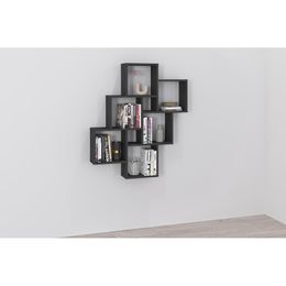 FMD Wandregal &raquo;Laurio 2&laquo; grau Holzwerkstoff B/H/T: 81,2cm x 94,5cm x 15,7cm