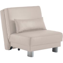 Home Affaire Schlafsofa &raquo;Gina&laquo; mit einem Handgriff vom Sofa zum Bett beige 100% PU B/H/T: 80cm x 86cm x 195cm, Kunstleder