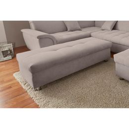 DOMO collection Hocker &raquo;FRANZI, elegant, komfortabel&laquo; inklusive Stauraum grau Flachgewebe (100% Polyester);Chenille (100% Polyester) B/H/T: 136cm x 