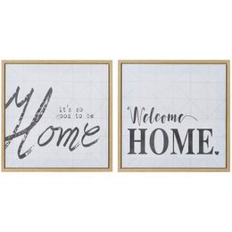 Creativ home Bild mit Rahmen &raquo;Deko-Bild HOME&laquo; 2 Stk. tlg. in quadratischer Ausf&uuml;hrung wei&szlig; B/H/T: 50cm x 50cm x 2,5cm, quadratisch, 2 Stk.