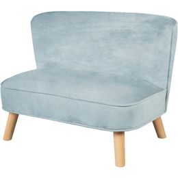 Roba Kindersofa &raquo;Lil Sofa&laquo; mit Holzf&uuml;&szlig;en blau B/H/T: 70cm x 50cm x 48cm, Samt