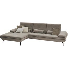 Die PlanBar Ecksofa &raquo;MP-IN23002 L-Form&laquo; wahlweise mit Armteil- und Sitztiefenverstellung grau 100% Recyceltes Polyester B/H/T: 322cm x 93cm x 188cm, 