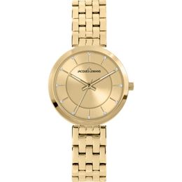 Jacques Lemans Damen Quarzuhr &raquo;Milano&laquo; Armbanduhr, Damenuhr, Edelstahlarmband, analog gold Einheitsgr&ouml;&szlig;e
