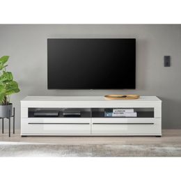 Home Affaire Lowboard &raquo;Cantara, TV-Unterteil modern, Kommode in Eiche Evoke, Wei&szlig; o Kaschmir&laquo; schwarze Stangengriffe, ausreichend Stauraum, vielseitig