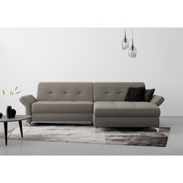 Home Affaire Ecksofa &raquo;Maredo L-Form&laquo; Federkern, wahlweise auch mit Kopfteil- und Armlehnverstellung braun 100% Polyester B/H/T: 284cm x 89cm x 179cm, 