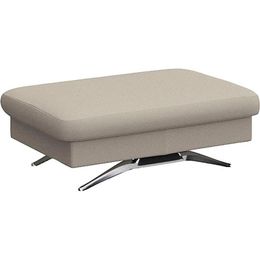 FLEXLUX Pouf &raquo;Glow Sitzhocker, Polsterhocker&laquo; Hocker mit Stauraum, Fu&szlig; Alu wei&szlig; Leder B/H/T: 95cm x 81cm x 65cm, Echtleder