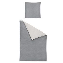 Irisette Bettw&auml;sche &raquo;Meran&laquo; 2 Stk. kuschelig weiche Winterbettw&auml;sche grau Feinbiber, Obermaterial: 100% Baumwolle B/L: 155cm x 220cm, 1 Stk., 1 Stk., Feinbiber