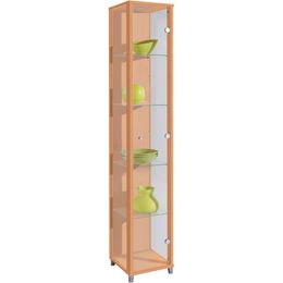 Fif M&ouml;bel fif m&ouml;bel Vitrine &raquo;OPTIMA H&ouml;he ca. 172 cm&laquo; Standvitrine/Glasvitrine 1x Glast&uuml;r,perfekt f&uuml;r Sammler,Sammlervitrine braun Holzwerkstoff, Sicherheitsglas