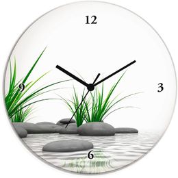 Artland Wanduhr &raquo;3 D Steine&laquo; wahlweise mit Quarz- oder Funkuhrwerk, lautlos ohne Tickger&auml;usche wei&szlig; &Oslash; 30cm, Funkuhr
