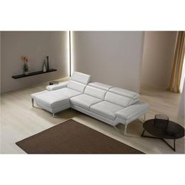 Egoitaliano Ecksofa &raquo;Princess, elegantes Designsofa mit erstklassigem Sitzkomfort, L-Form&laquo; mit Recamiere, inkl. Kopfteilverstellung, edle Designmetallf&uuml;&szlig;e grau 