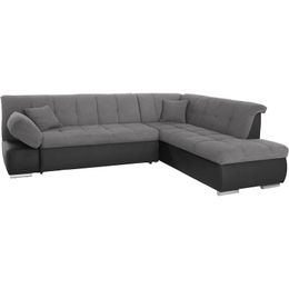 DOMO collection Ecksofa &raquo;MONA 271x213 cm, modern und komfortabel&laquo; whlw. mit Bett- und Armlehnfunktion, L-Form schwarz Struktur fein 100% Polyester;