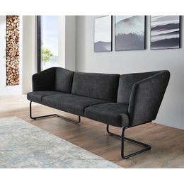 K+w Komfort & Wohnen K+W Komfort & Wohnen Polsterbank &raquo;Mikkado Tube&laquo; in abgerundeter Form, Rundrohrkufe lang, in 2 Breiten 192 oder 242 cm grau Holzwerkstoff, Metall B/H/T