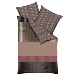 Kaeppel Wendebettw&auml;sche &raquo;Skyline&laquo; 2 Stk. braun Mako-Satin, Obermaterial: 100% Baumwolle B/L: 140cm x 200cm, 1 Stk., 1 Stk., Mako-Satin, B/L: 70cm x 90cm, 2 