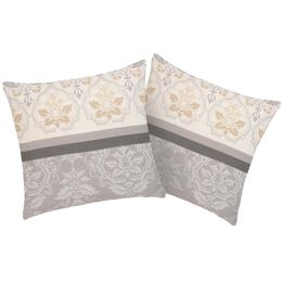 OTTO home Kissenbez&uuml;ge &raquo;Cremona&laquo; floraler Kissenbezug, geeignet f&uuml;r Kinder, OEKO-TEX zertifiziert beige Linon, Obermaterial: 100% Baumwolle B/L: 40cm 